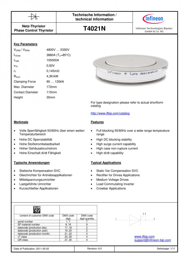 T4021N52TOH technical document page 1