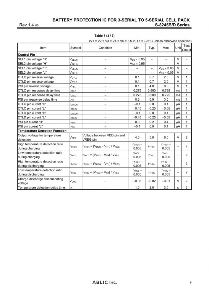 S-8245B/D datasheet page 9