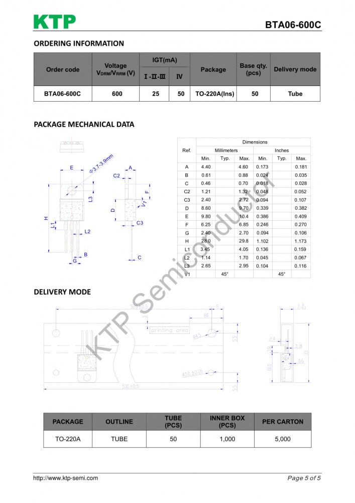 BTA06-600C datasheet page 5