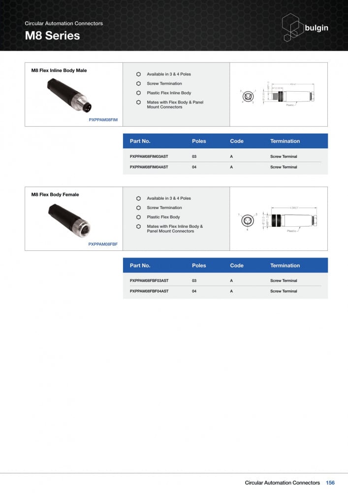 Bulgin M8 connector documentation page 4