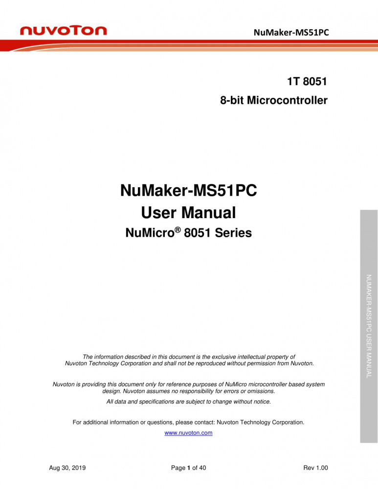 NuMaker-MS51PC document page 1