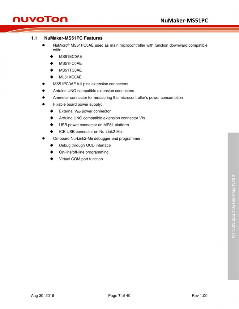 NuMaker-MS51PC document page 7