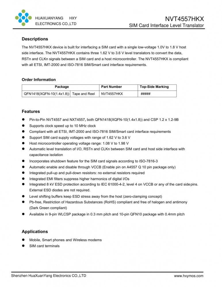 NVT4557HKX-HXY datasheet page 1
