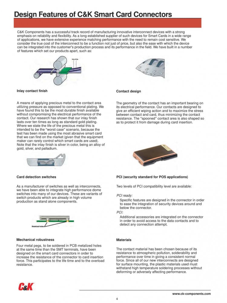 C&K smart card connector document page 1