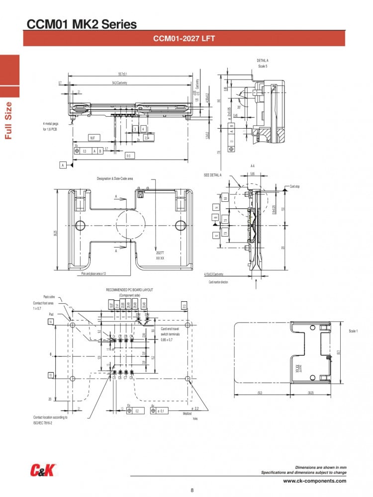 C&K smart card connector document page 5