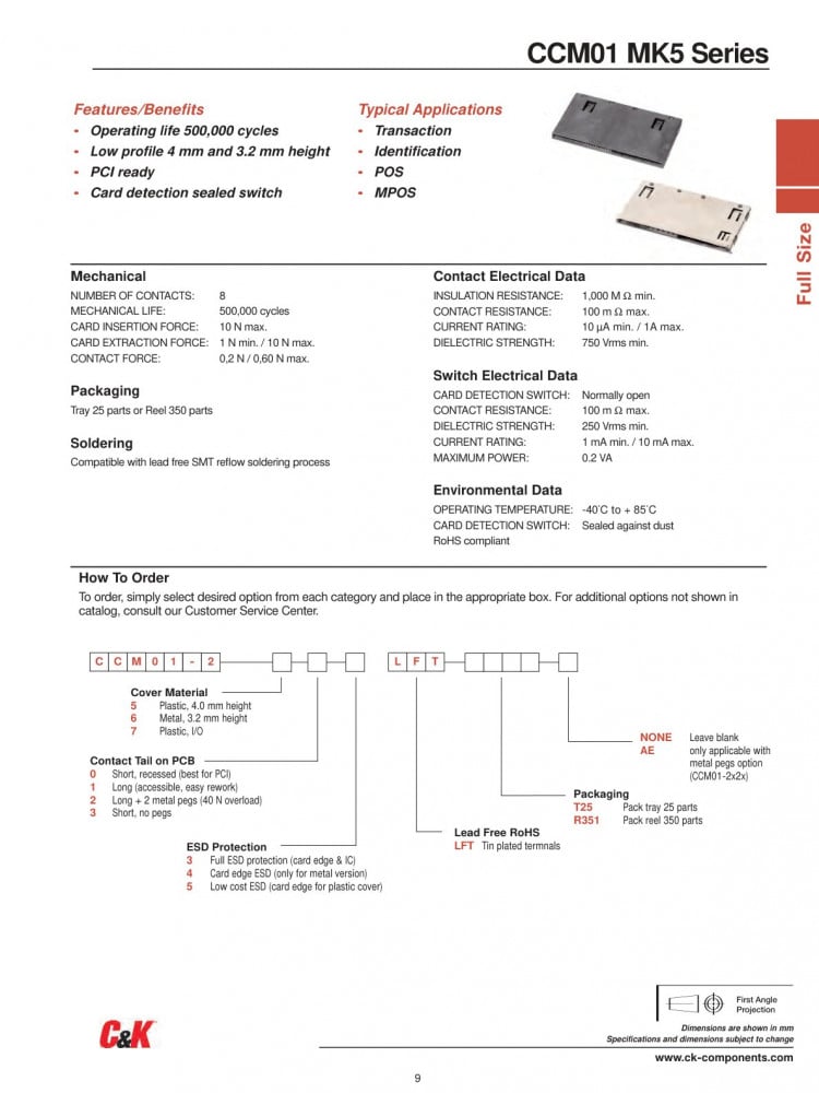 C&K smart card connector document page 6
