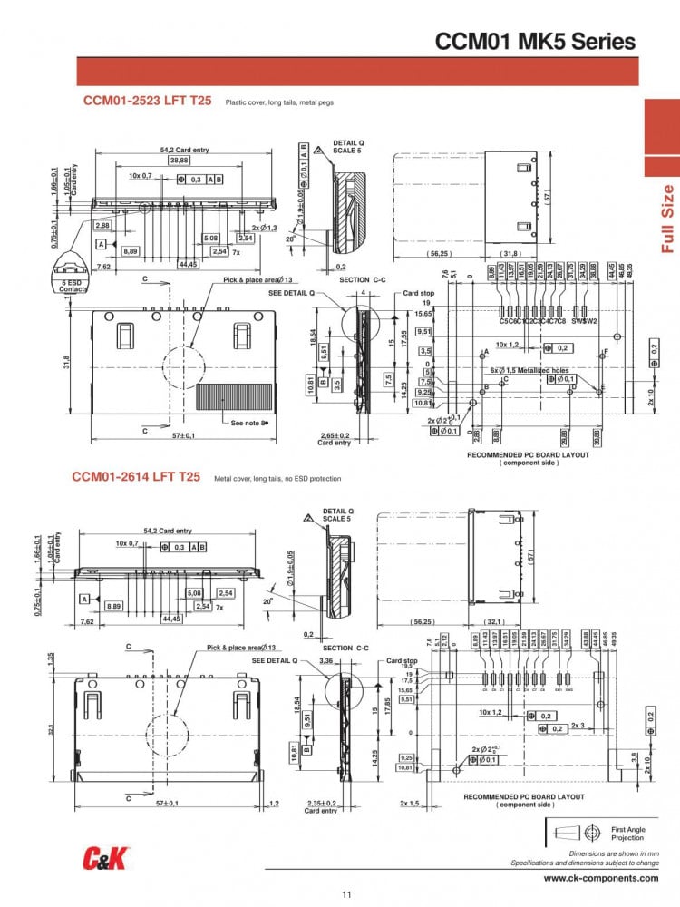 C&K smart card connector document page 8