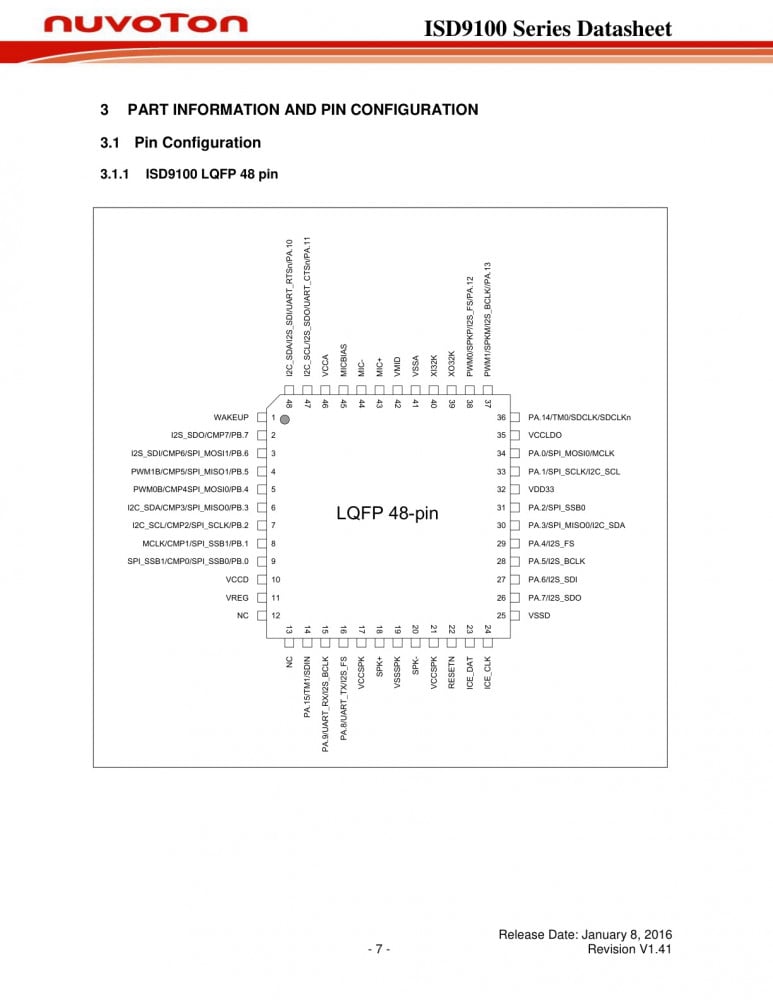 ISD9100 datasheet page 7