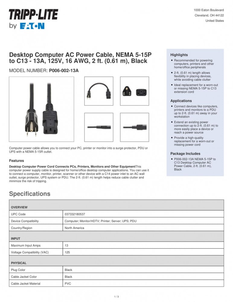 P006-002-13A technical document page 1