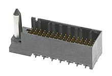 Impact 100 Ohm 2 Pair Vertical Backplane Header, Right Guide, Left Endwall, 16 Columns, 96 Circuits, Pin Length 4.90mm, Plated Through Hole Dimension 0.39mm, Lead-Free