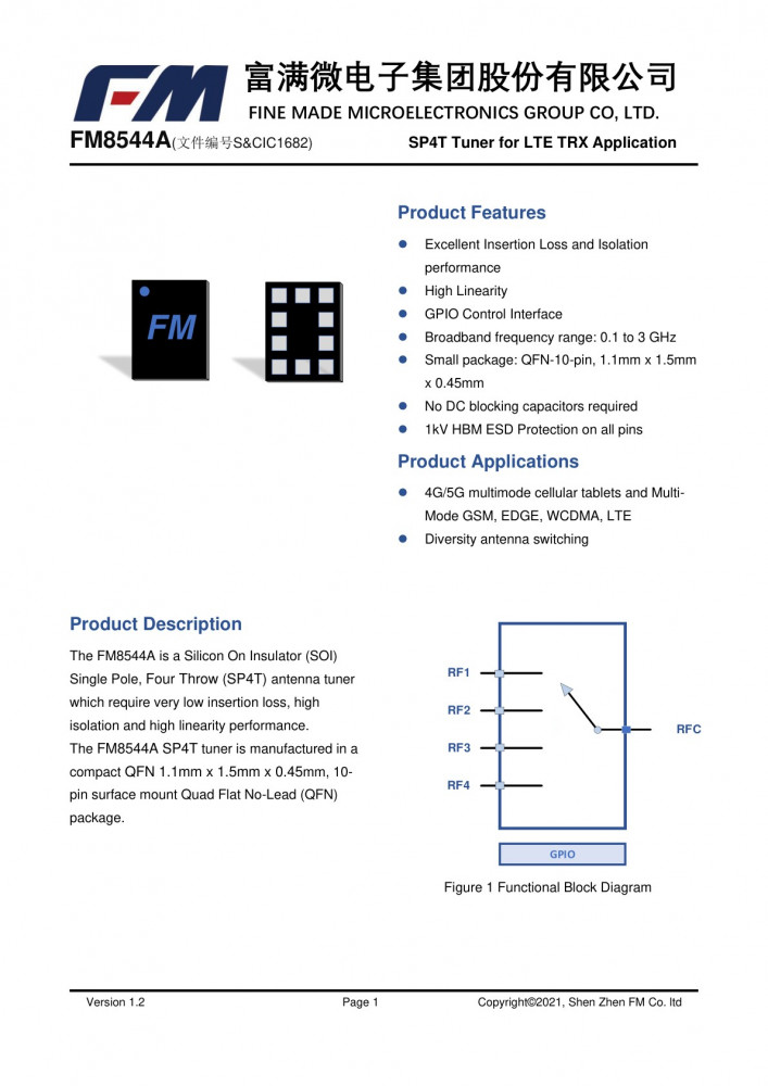 FM8544A datasheet page 1