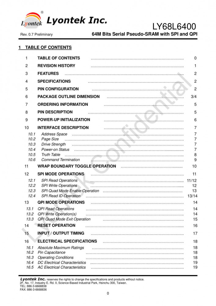 LY68L6400SLIT datasheet page 1