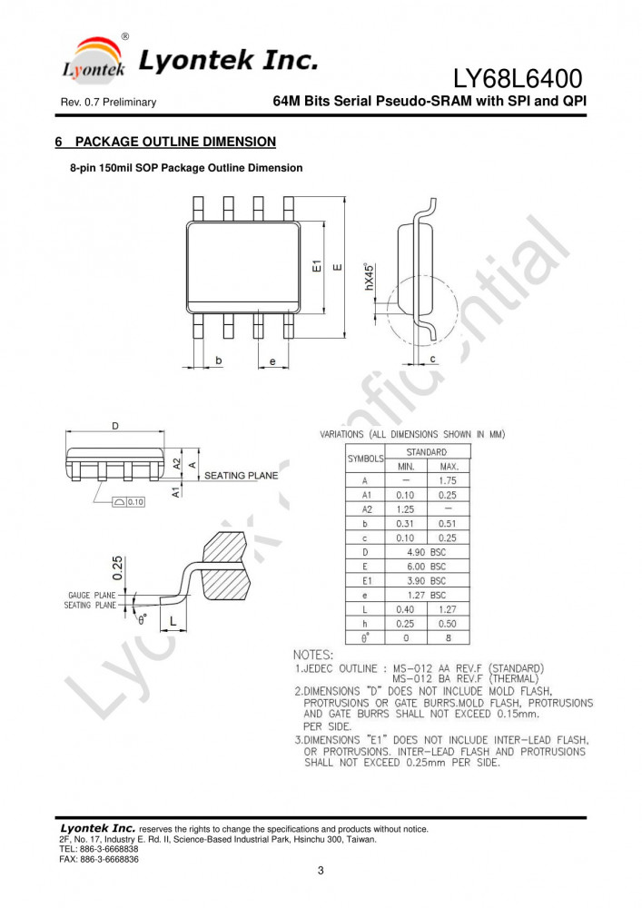 LY68L6400SLIT datasheet page 4