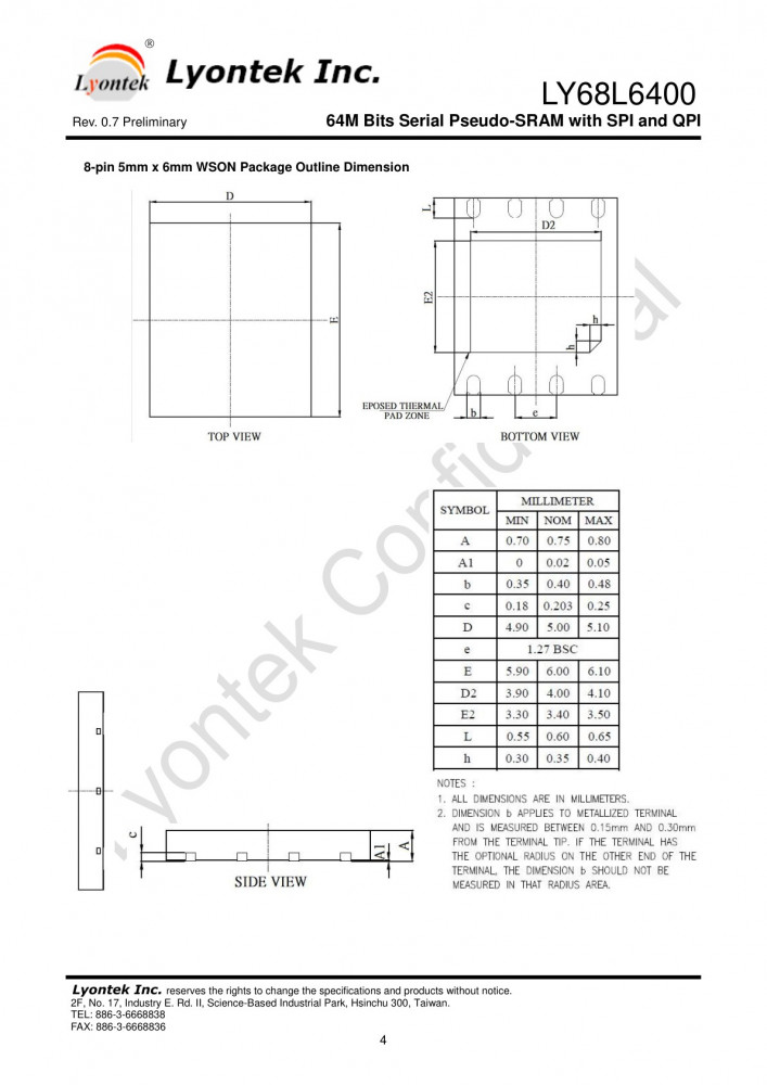 LY68L6400SLIT datasheet page 5