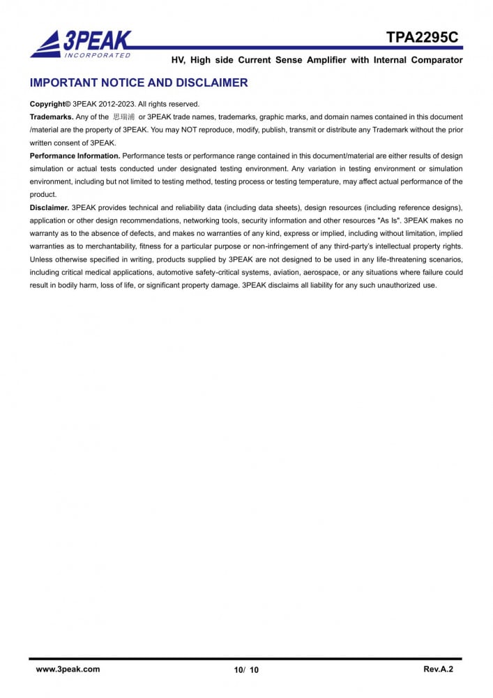 TPA2295C datasheet page 10