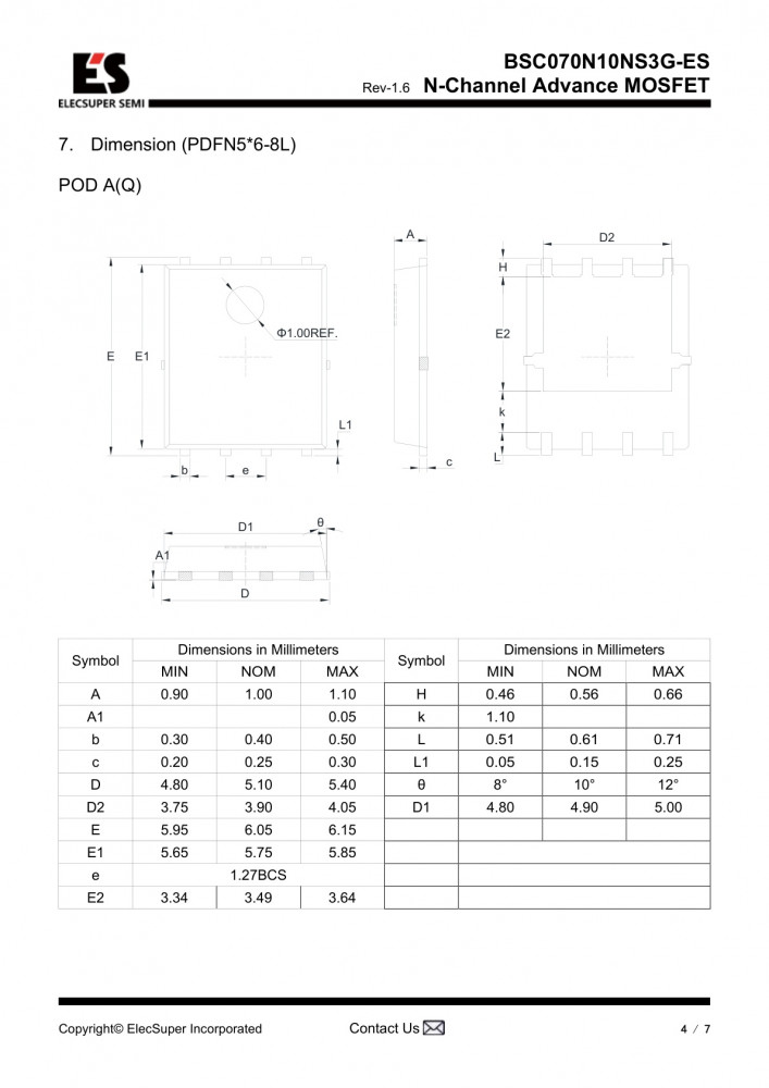 BSC070N10NS3G-ES datasheet page 4