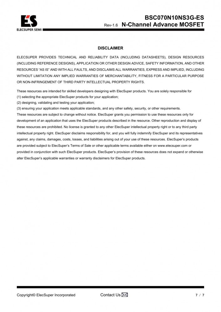 BSC070N10NS3G-ES datasheet page 7