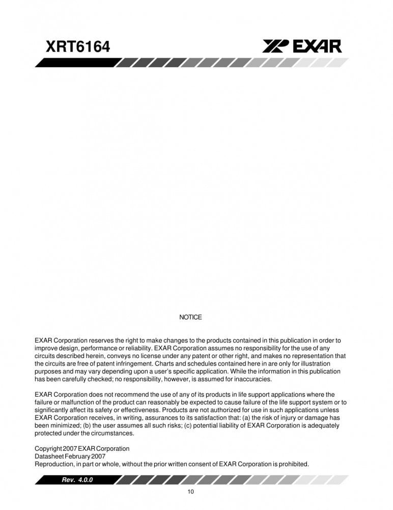 XRT6164CD-F datasheet page 10