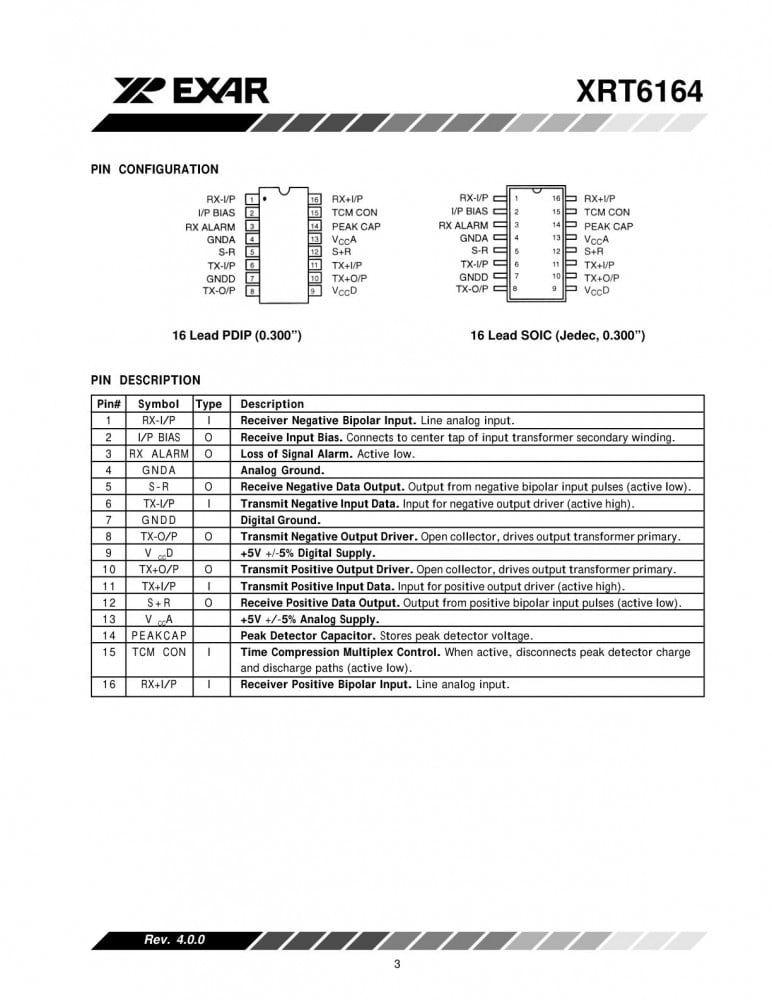 XRT6164CD-F datasheet page 3