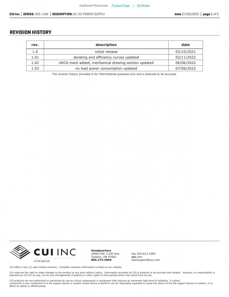 CUI VGS-15W-12-B datasheet page 6