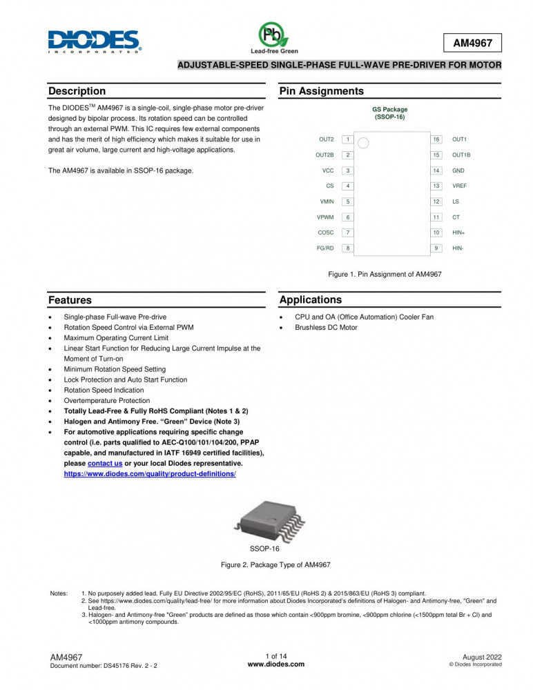 AM4967 datasheet page 1