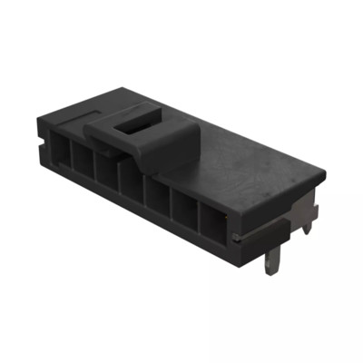 Ultra-Fit Right-Angle Header with Solder Nail, 3.50mm Pitch, Single Row,  7 Circuits, 0.38µm Gold (Au) Plating, Black, Glow-Wire Capable, Tray for sale