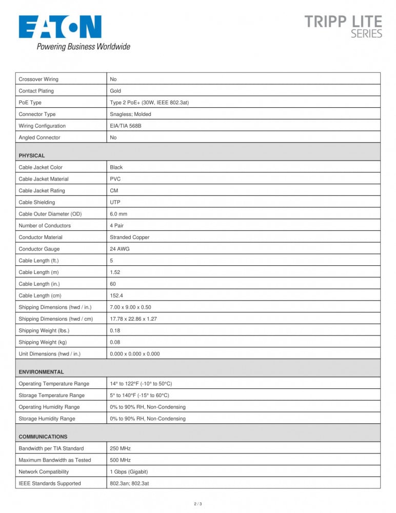 EATON N201-005-BK technical document page 2