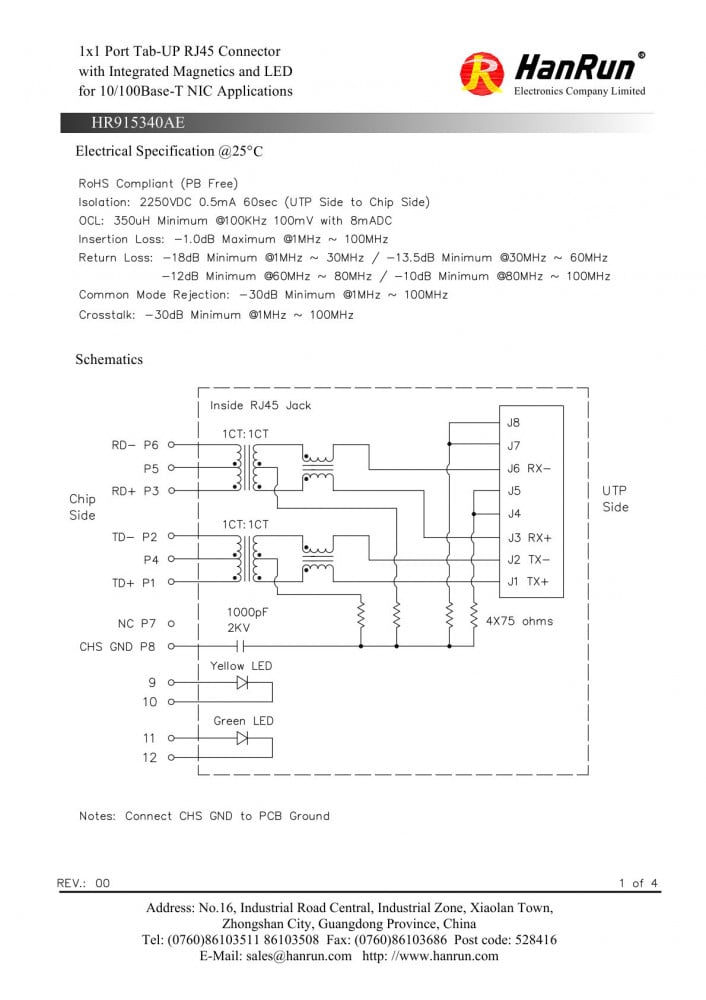 HR915340AE datasheet page 1