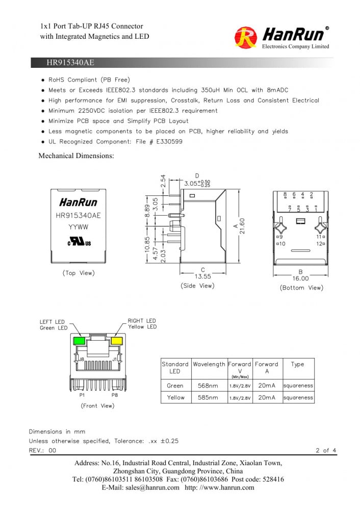HR915340AE datasheet page 2