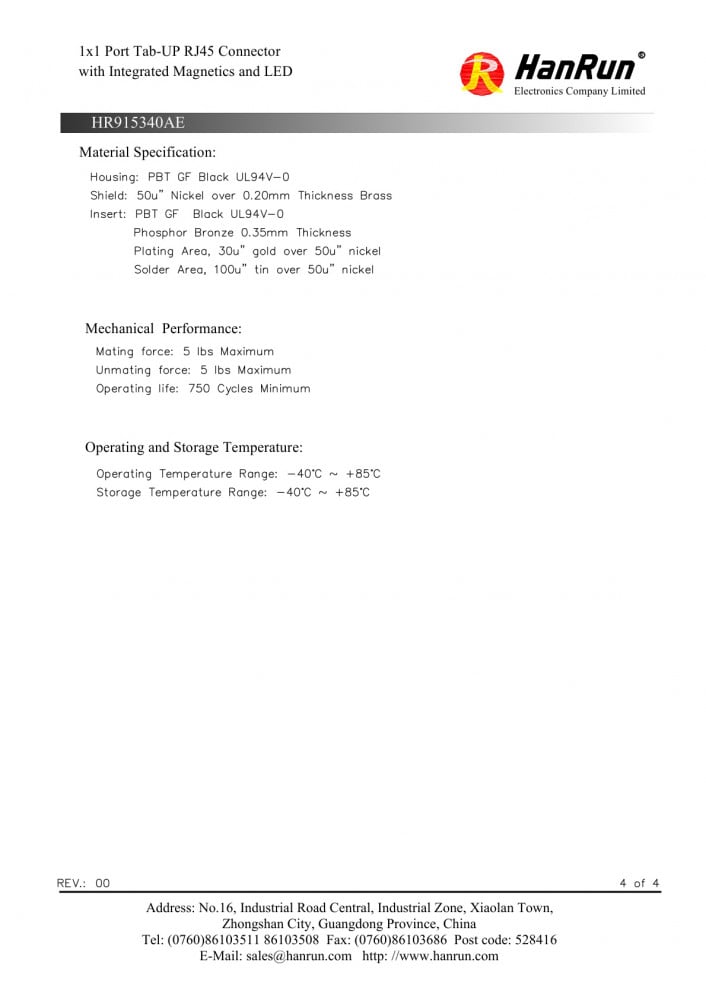 HR915340AE datasheet page 4