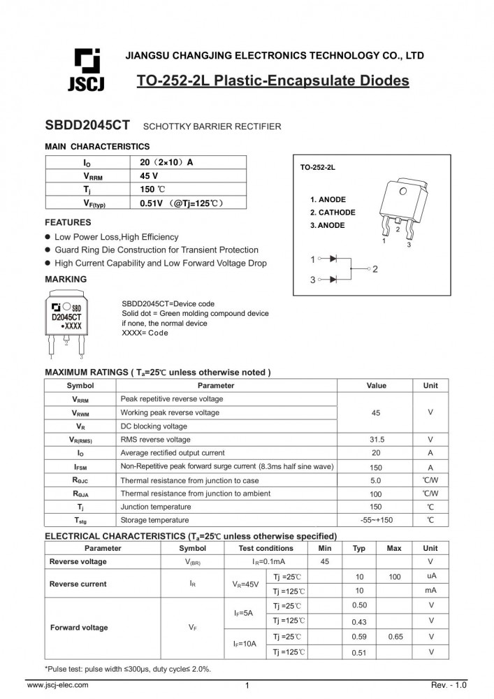 SBDD2045CT datasheet page 1