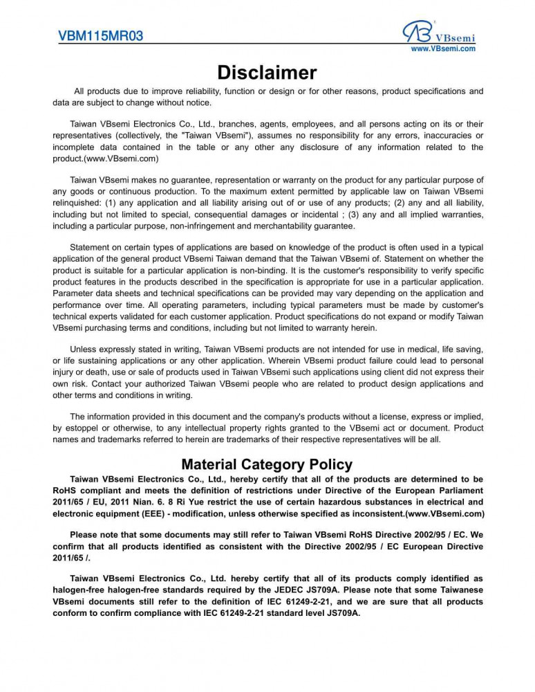 VBM115MR03 datasheet page 9