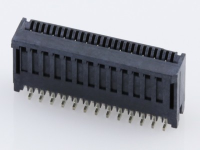 Easy-On FFC/FPC Connector, 0.50mm Pitch, Surface Mount, Vertical, Non-ZIF, Reverse Footprint, Tin Bismuth Plating, Long Terminal Type, Black, 26 Circuits