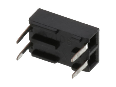 C-Grid III PCB Receptacle, 2.54mm Pitch, Single Row, Right-Angle, Shrouded, 2 Circuits, 0.76µm Gold (Au) Plating