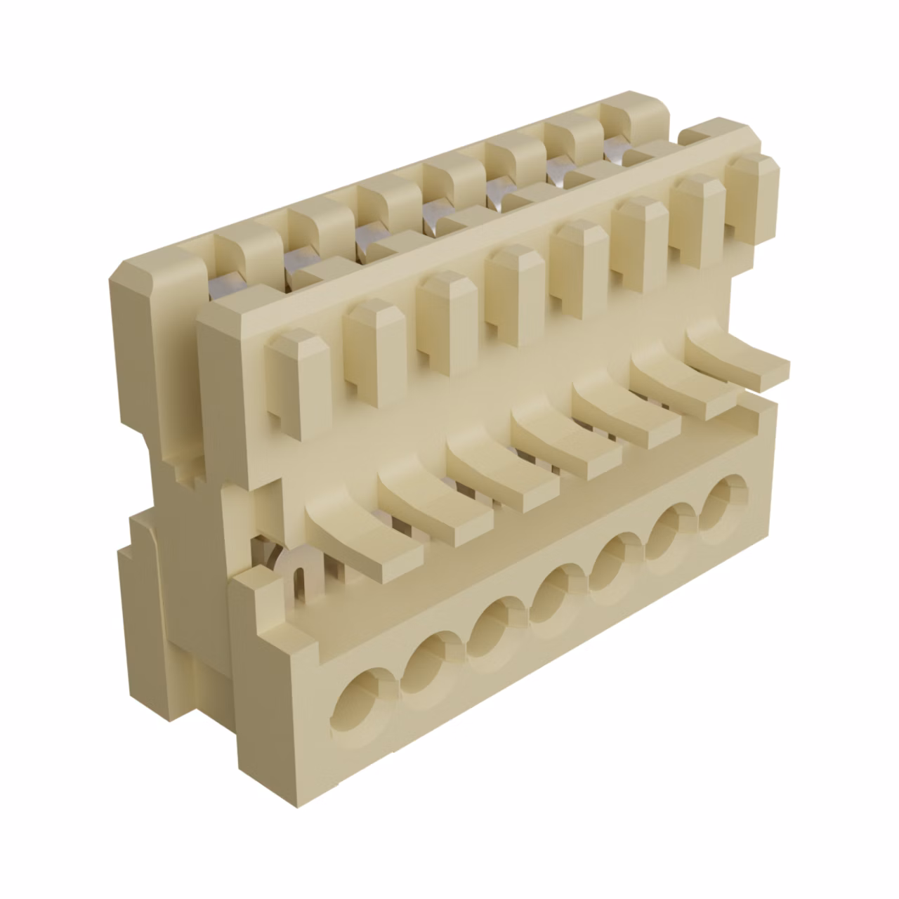 Appli-Mate RAST 2.5 IDT Connector, 2.50mm Pitch, Direct/Indirect, Female, Beaded Terminal, 7 Circuits, All Position Keys, Open Endwalls for sale