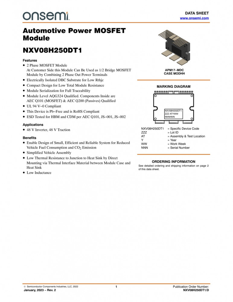 NXV08H250DT1 datasheet page 1