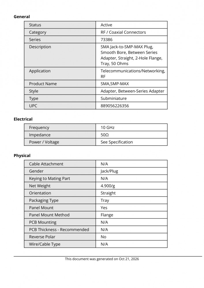 Technical document image 2 for MOLEX 733865280