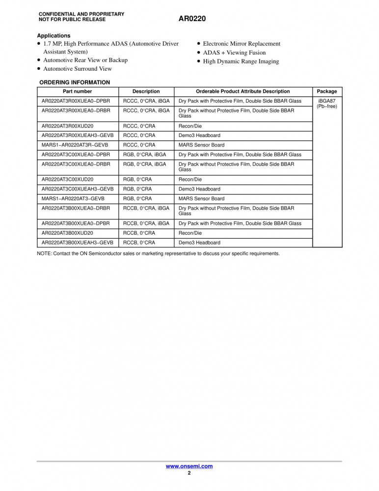 AR0220AT technical document page 2