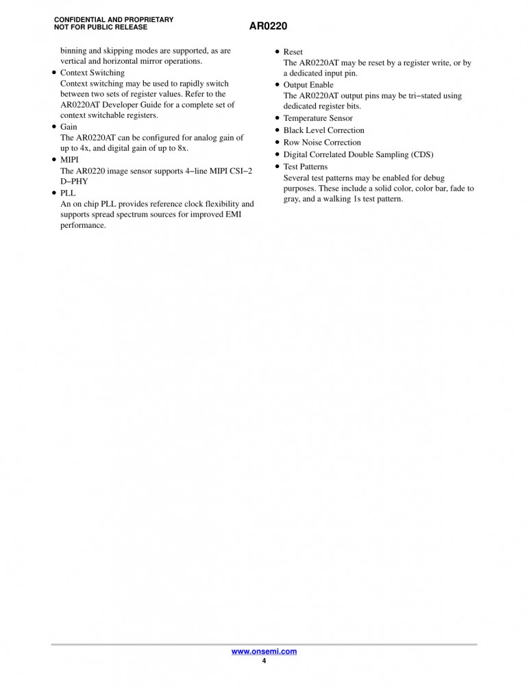AR0220AT technical document page 4