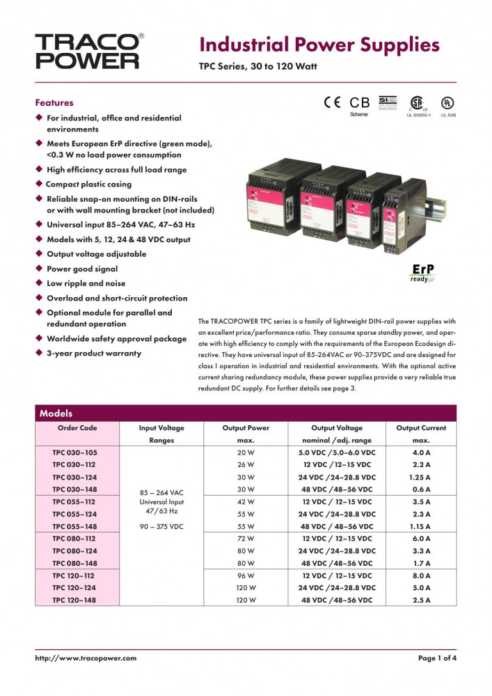 TPC series technical document page 1