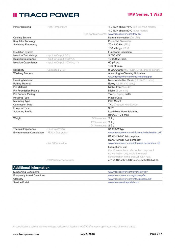 TMV Series technical document page 3