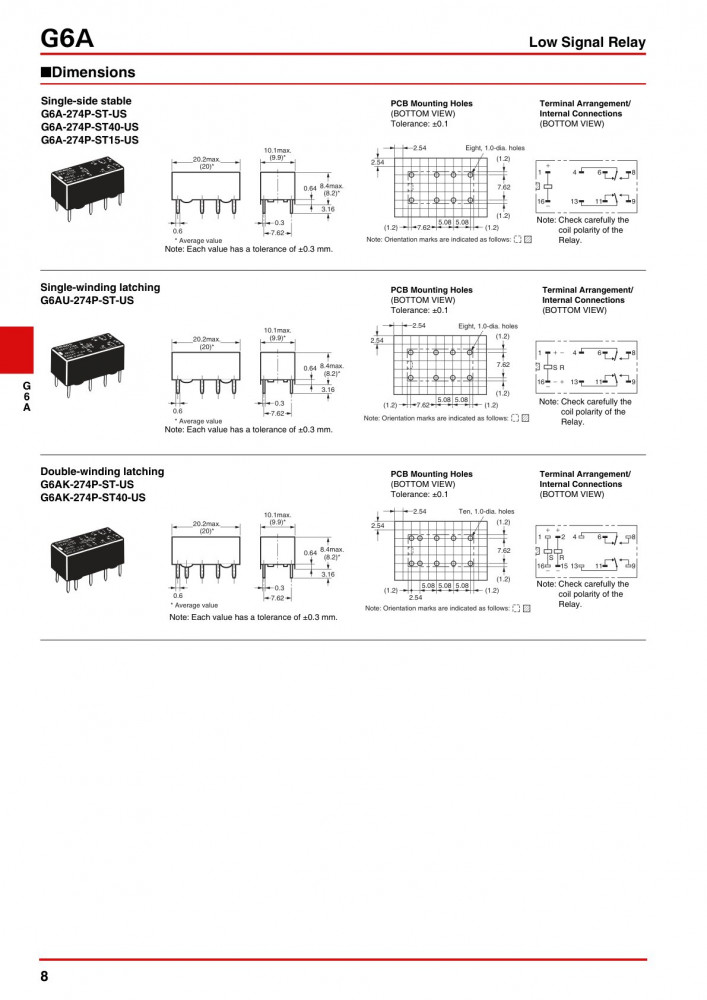 OMRON G6A relay datasheet page 8