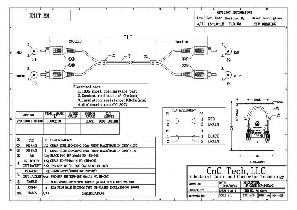 770-20011-00100 cable assembly drawing