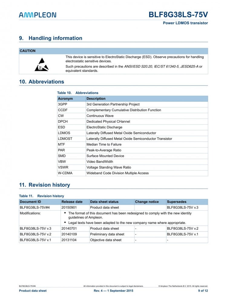 BLF8G38LS-75VU datasheet page 9