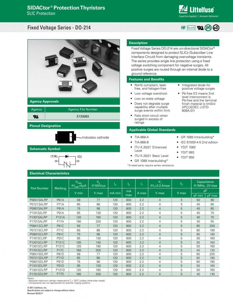P1101SALRP datasheet page 1