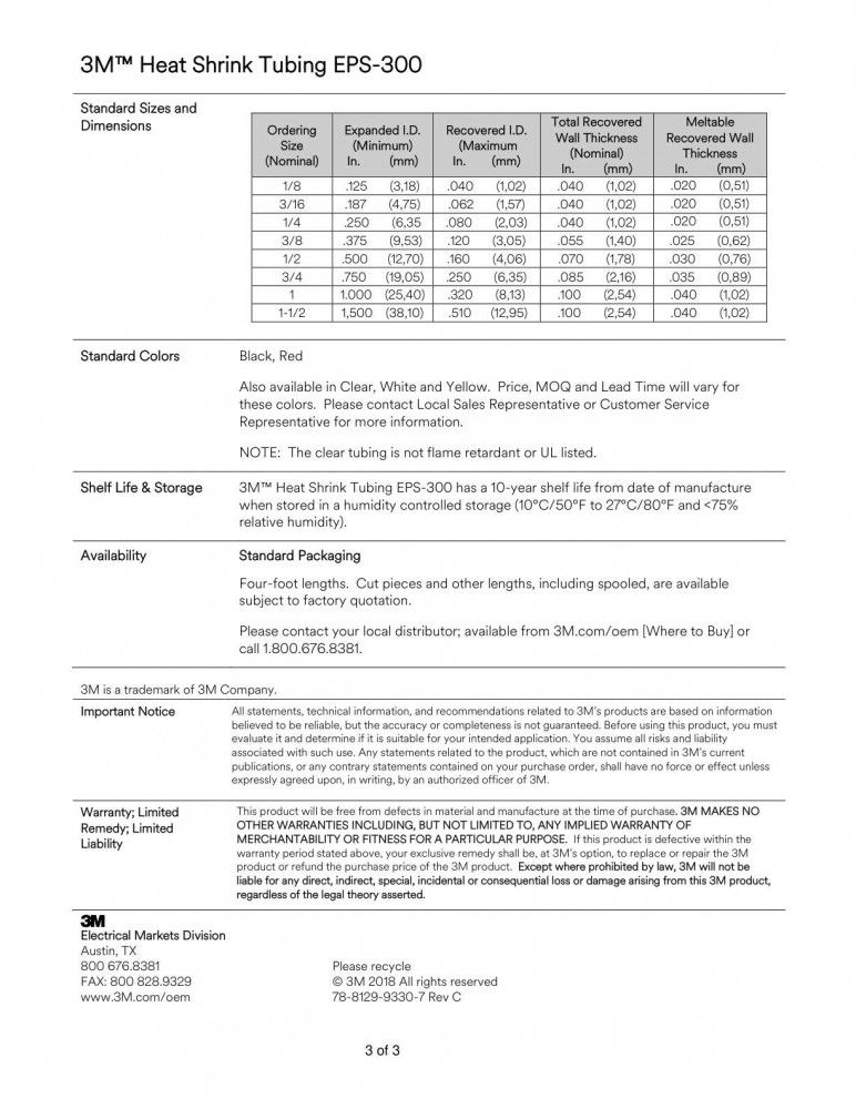 3M EPS-300 datasheet page 3