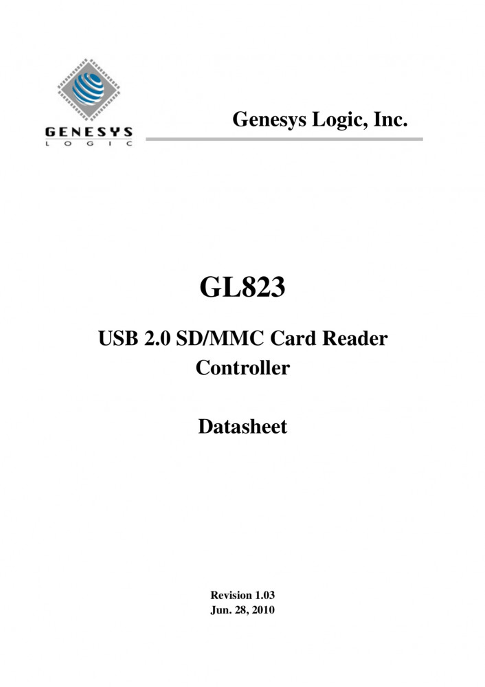 GL823 datasheet page 1