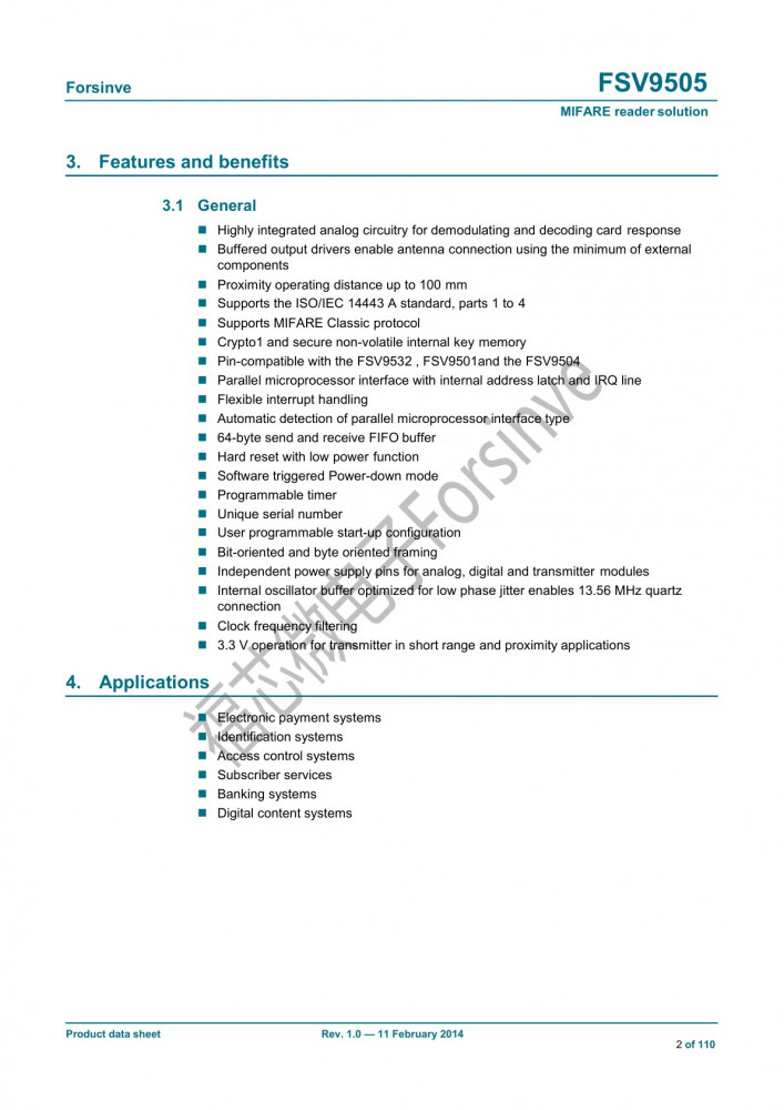 FSV9505 datasheet page 2