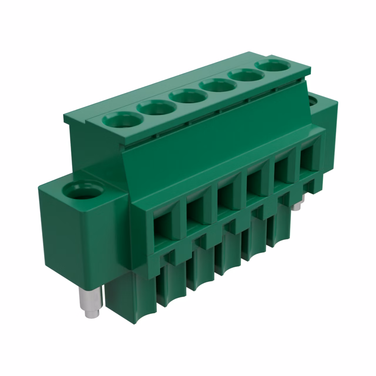 3.81mm Pitch Eurostyle Vertical Plug, with Retention Screws, Rear Wire Entry, Green Housing, Gold (Au) Plated, 6 Circuits for sale