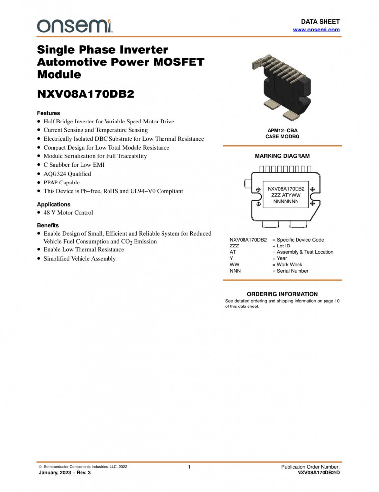 NXV08A170DB2 datasheet page 1